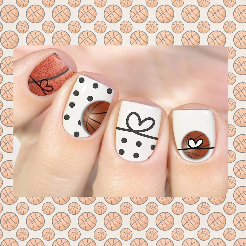 Basketball Nail Art - Etsy
