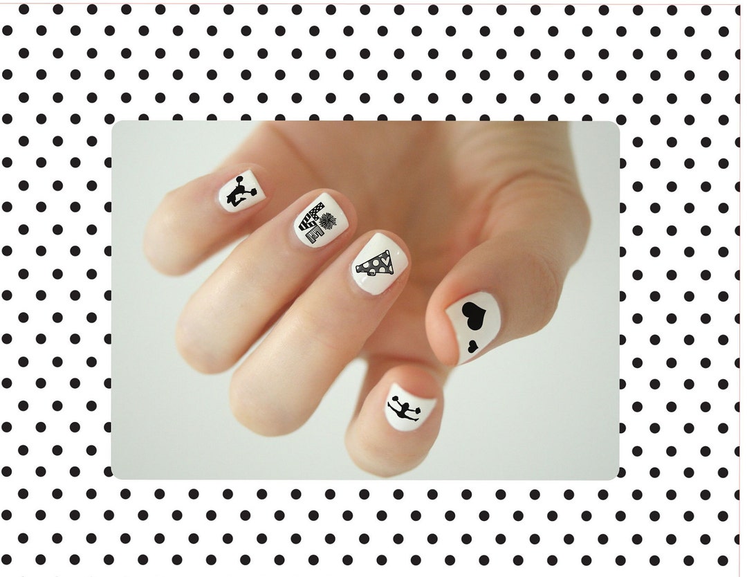 Cheer Nail Tattoos, Nail Decal - Etsy