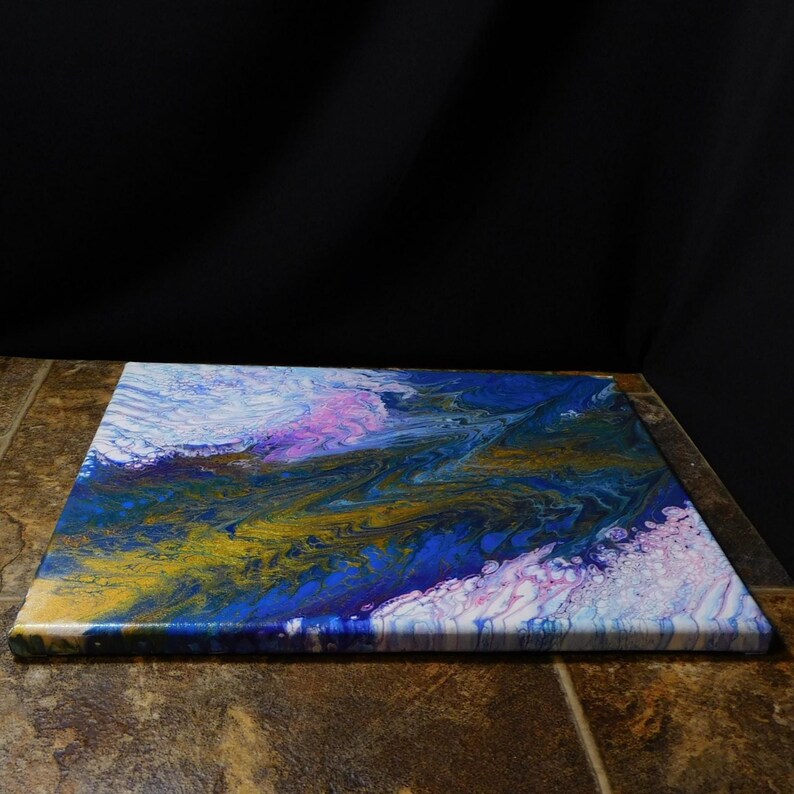 Fluid Art Paint Pour 11x14 Inch Stretched Canvas Hand Painted Original ...