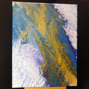 Fluid Art Paint Pour 11x14 Inch Stretched Canvas Hand Painted Original ...