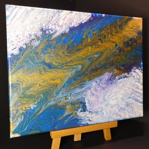 Fluid Art Paint Pour 11x14 Inch Stretched Canvas Hand Painted Original ...
