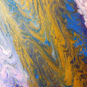 Fluid Art Paint Pour 11x14 Inch Stretched Canvas Hand Painted Original ...