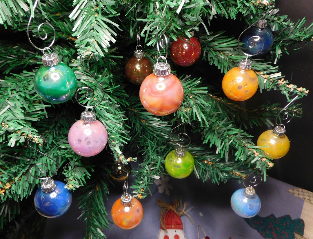 Original Handcrafted Iridescent Mini Swirled Wax Ornament Gift Set 5pc ...