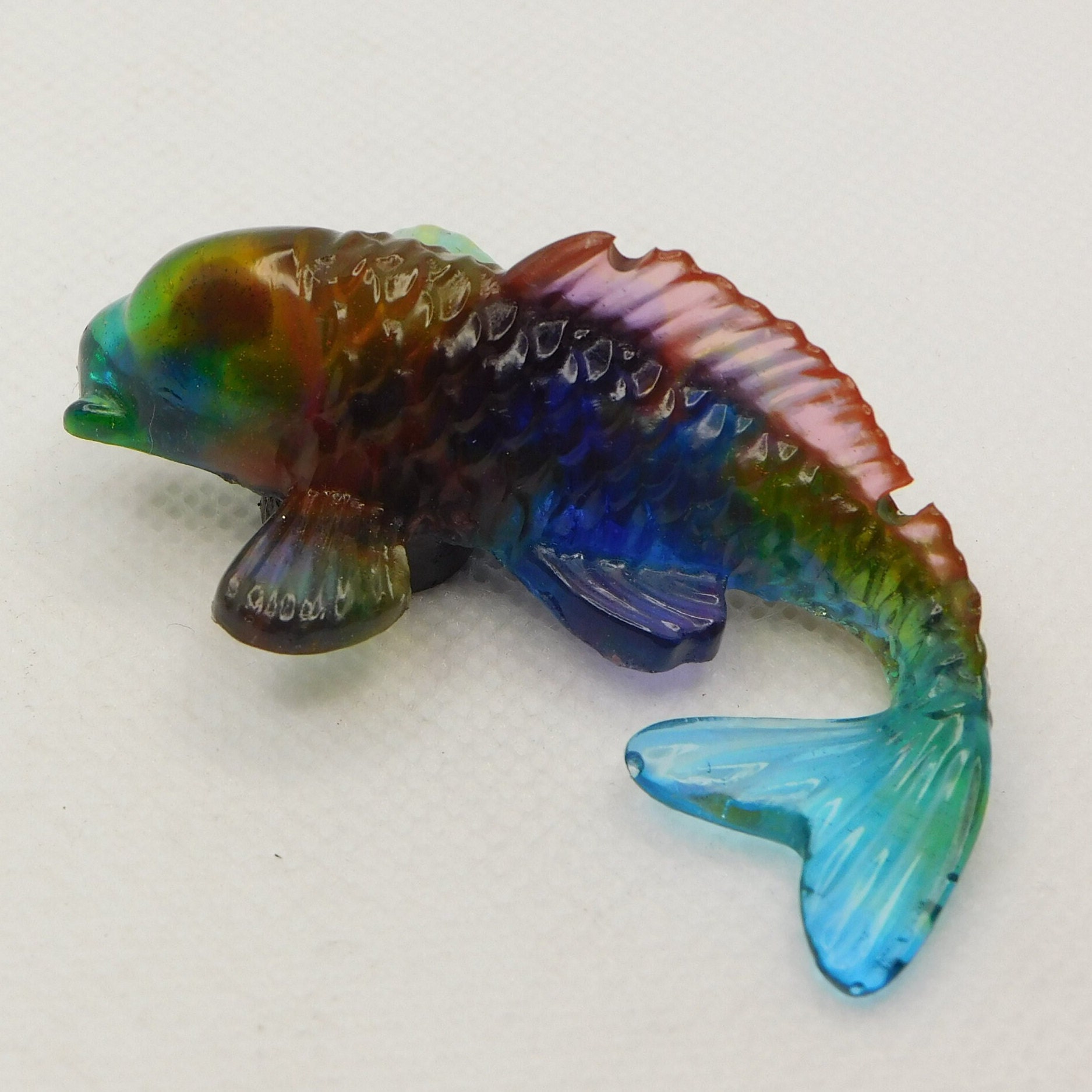Rainbow Epoxy Resin Koi Fish Magnet Set Original Handmade prismatic ...