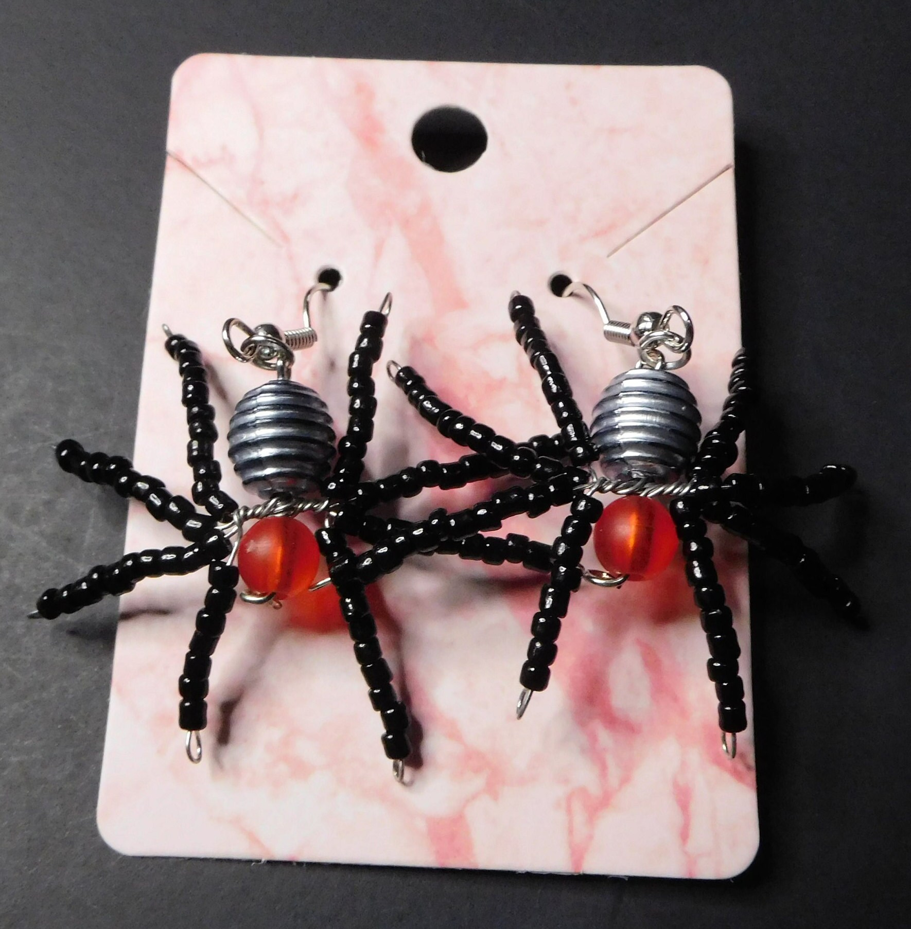 Original Handcrafted Wire Bead Spider Dangle Earrings 2 Pc - Etsy