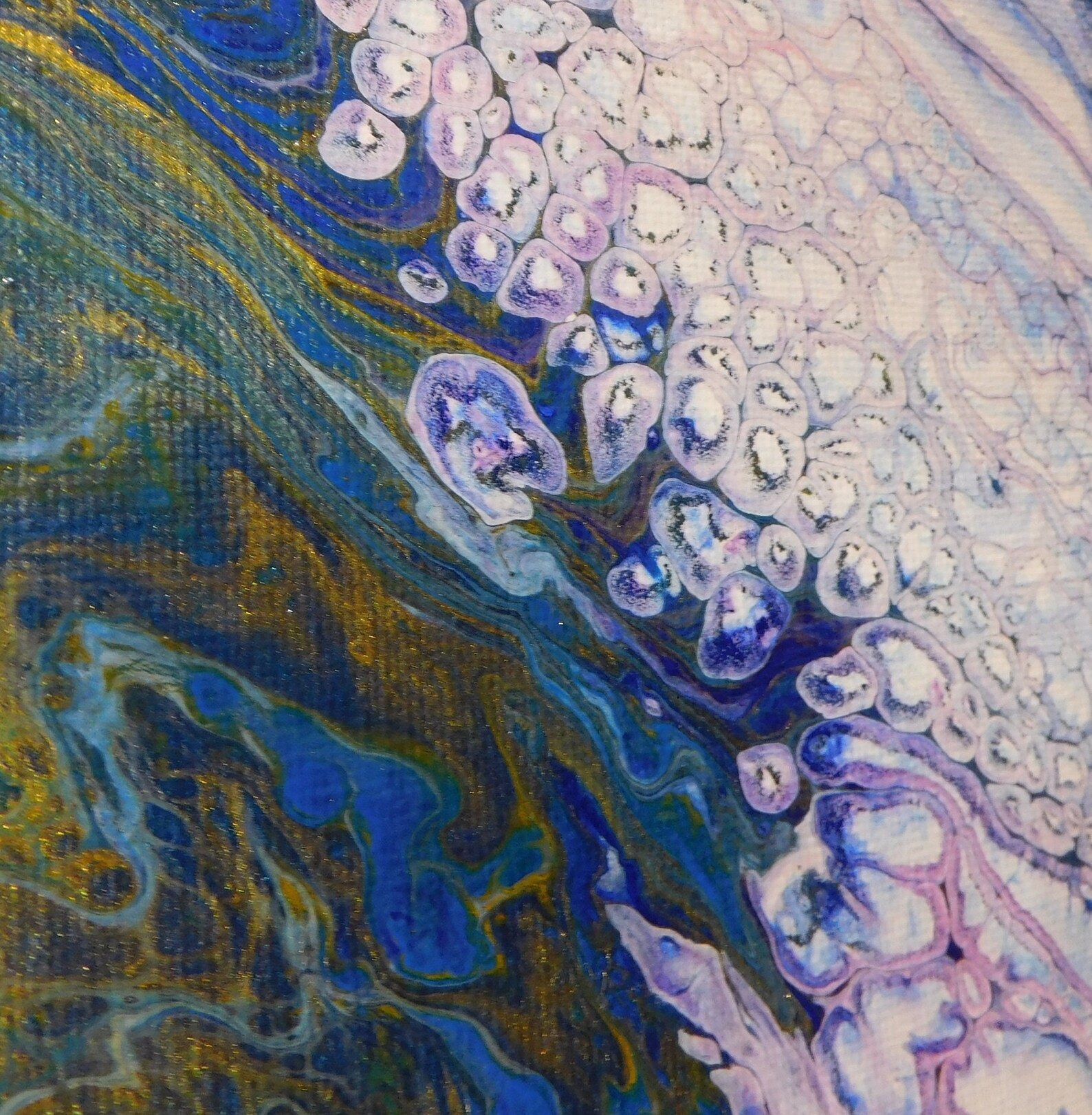Fluid Art Paint Pour 11x14 Inch Stretched Canvas Hand Painted Original ...