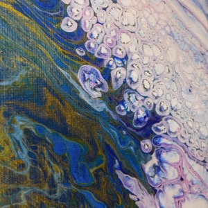 Fluid Art Paint Pour 11x14 Inch Stretched Canvas Hand Painted Original ...