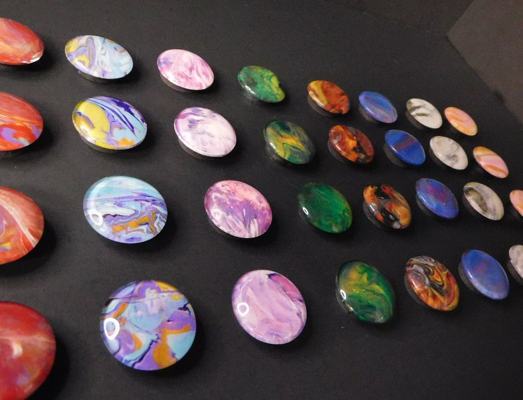 Upcycled Cabochon Magnet Mystery Gift Set Original Hand Painted 1 Inch ...