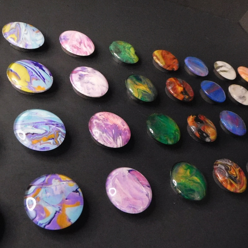 Hand Painted Glass Magnets - Etsy