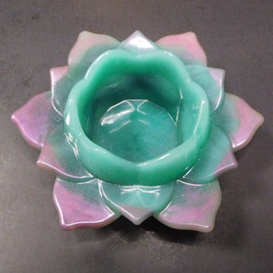 Original Handcrafted Blossoming Lotus Epoxy Resin Candle Holder Home ...