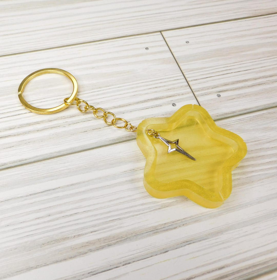 Epoxy Resin Star Keychain Car Ornament Original Handcrafted "dayglow ...
