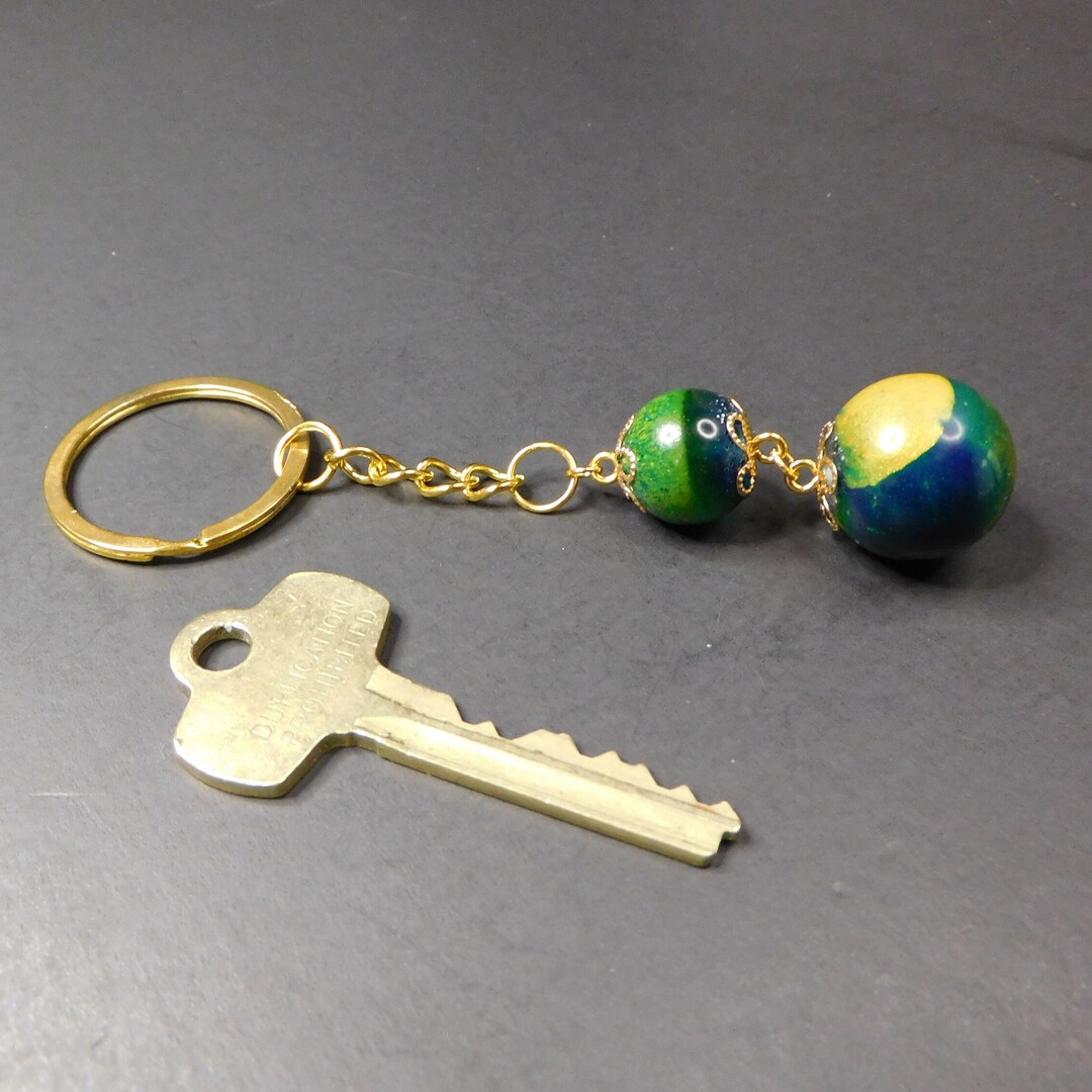 Epoxy Resin Two Sphere Keychain Car Ornament Original Handcrafted ...