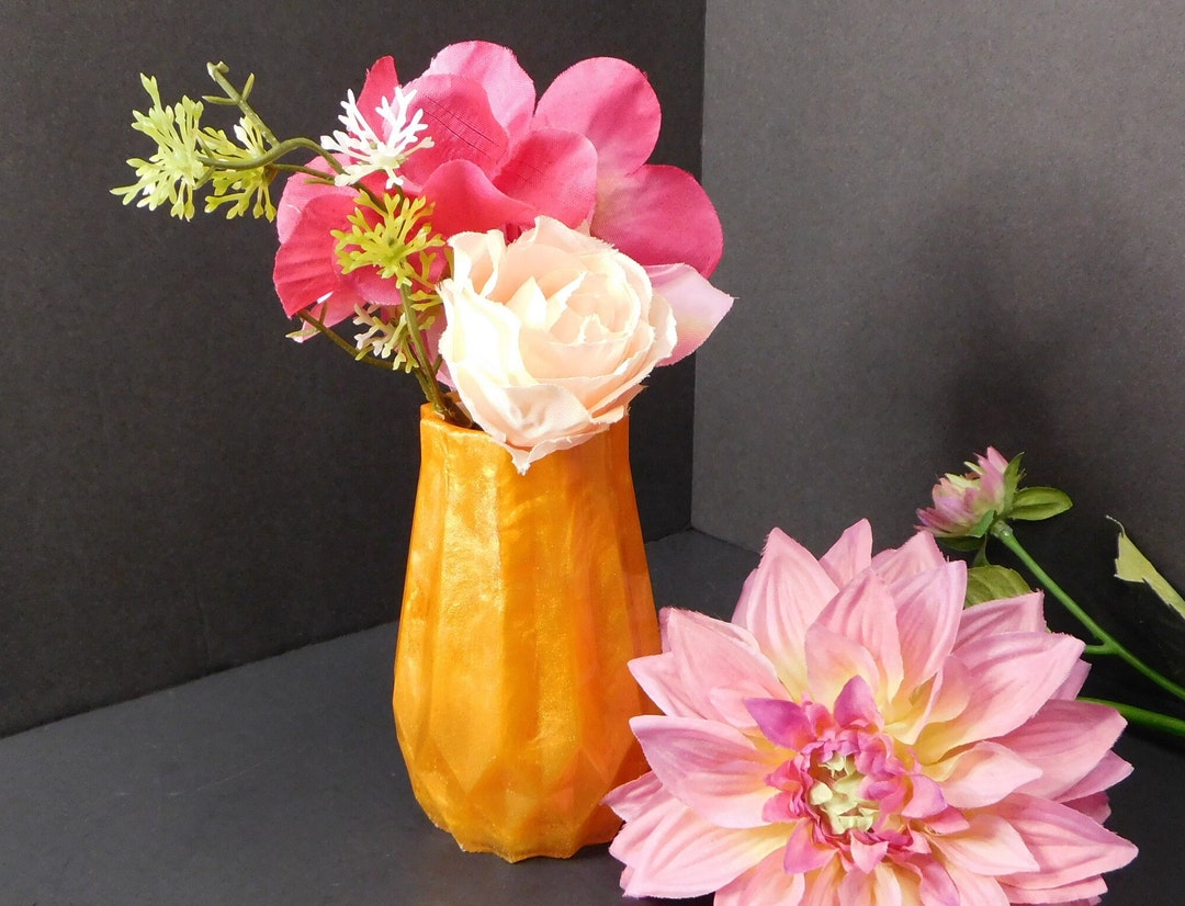Handmade Gold Epoxy Resin Flower Vase Decorative Cup - Etsy
