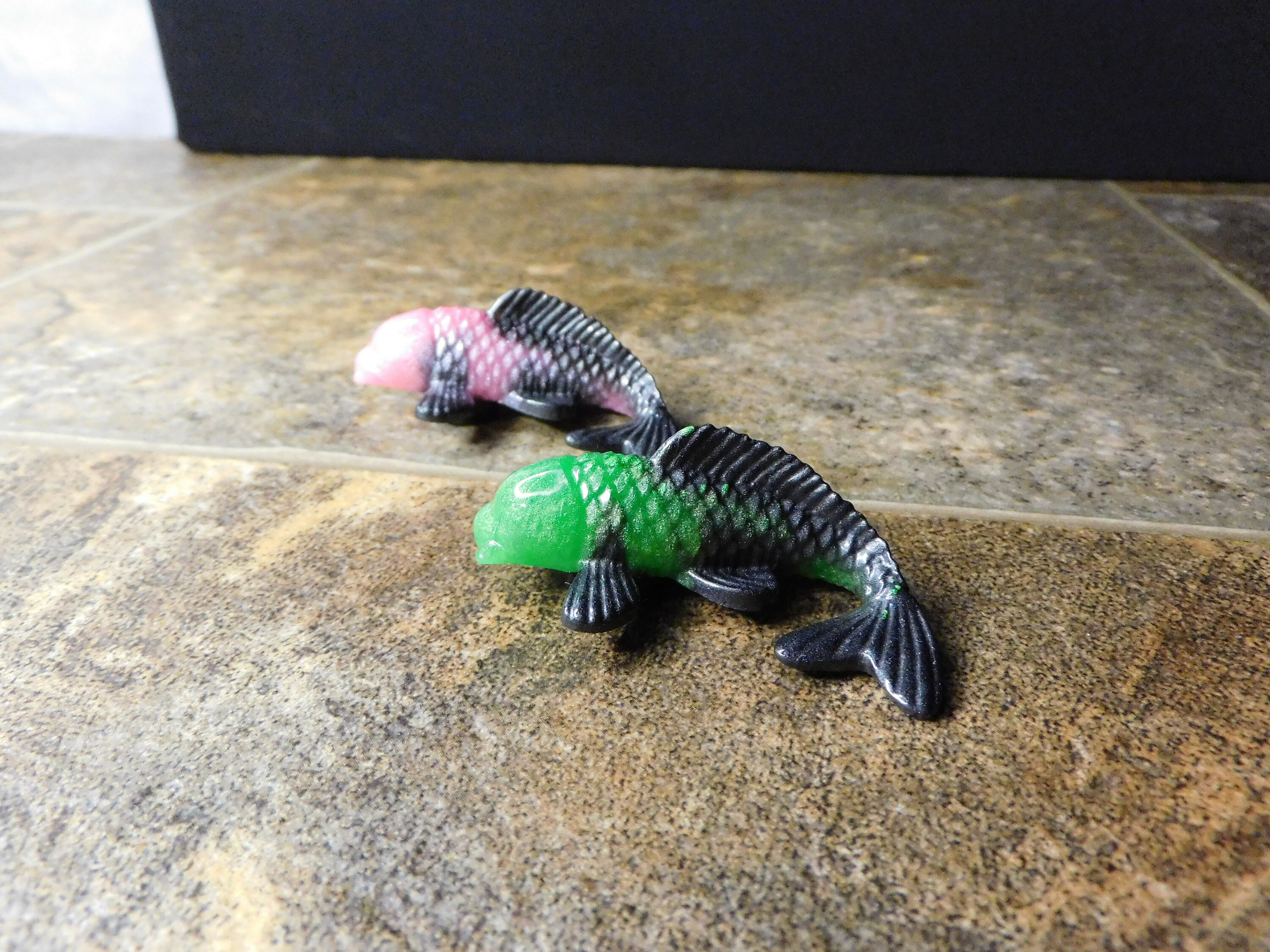 Black Epoxy Resin Koi Fish Magnet Set Original Handmade "neon Rave ...