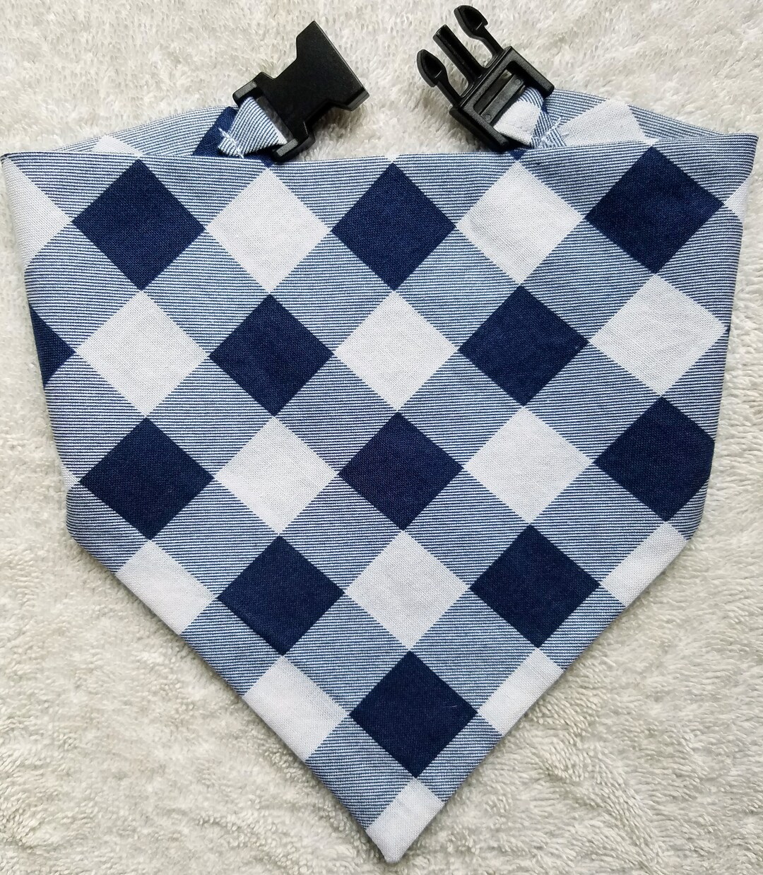 Buckle Dog Bandana Dog Pet Cat Bandanna Blue White Buffalo Plaid ...