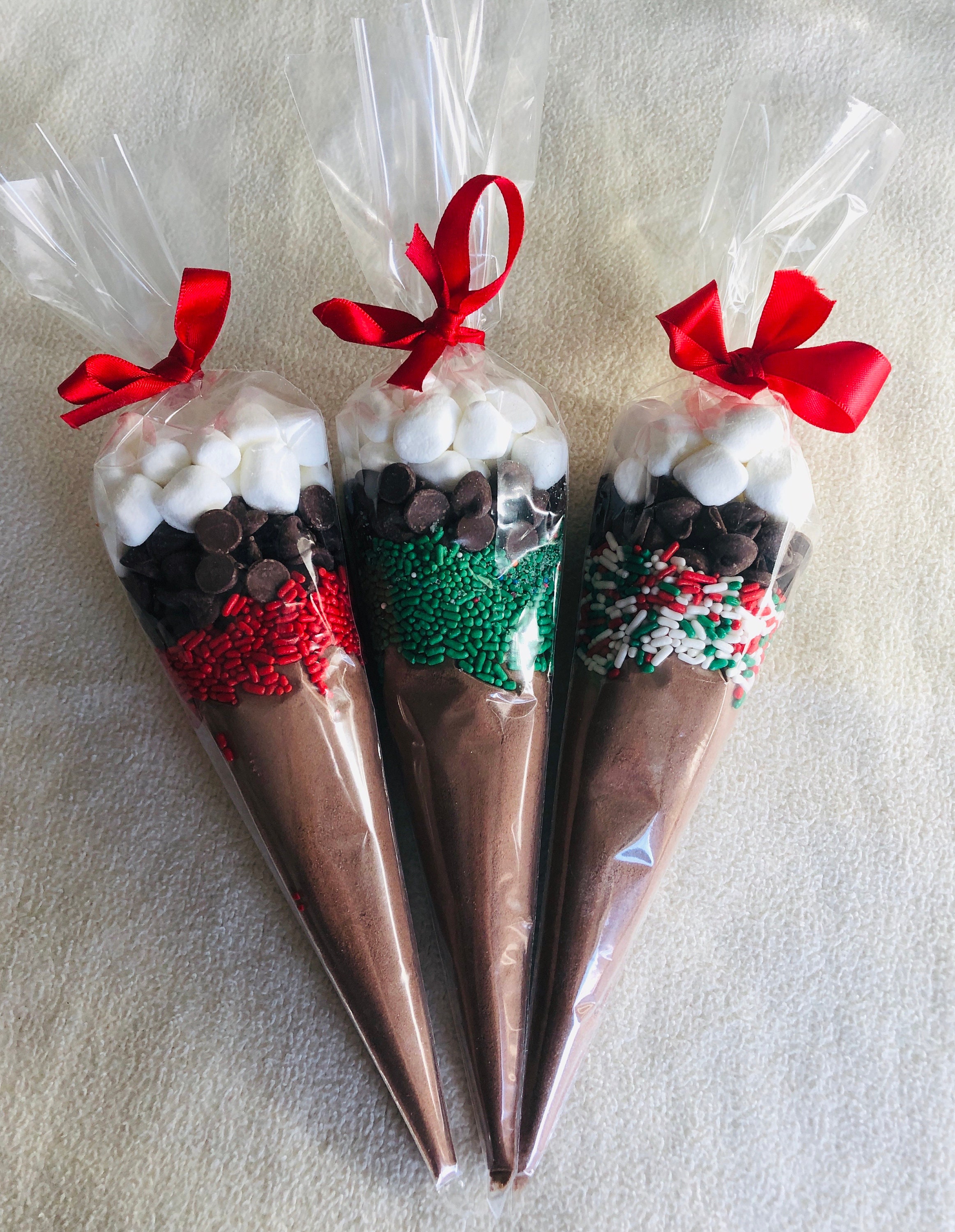 Set of 1 Christmas Hot Cocoa Cones, Christmas Party Favor, Hot ...