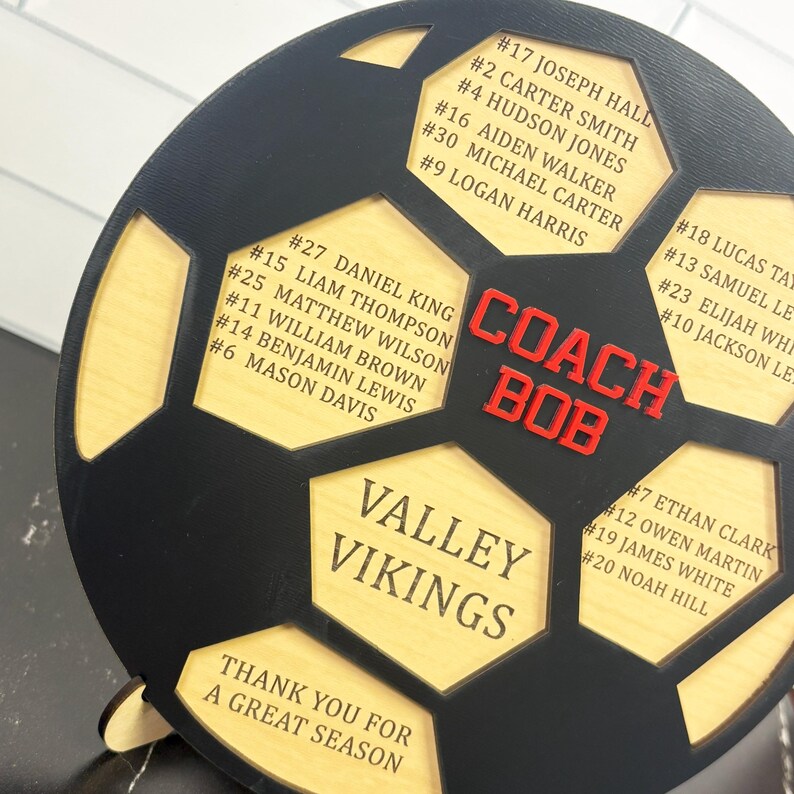 Personalized Soccer Coach Plaque, Custom Team Award, Engraved Player ...