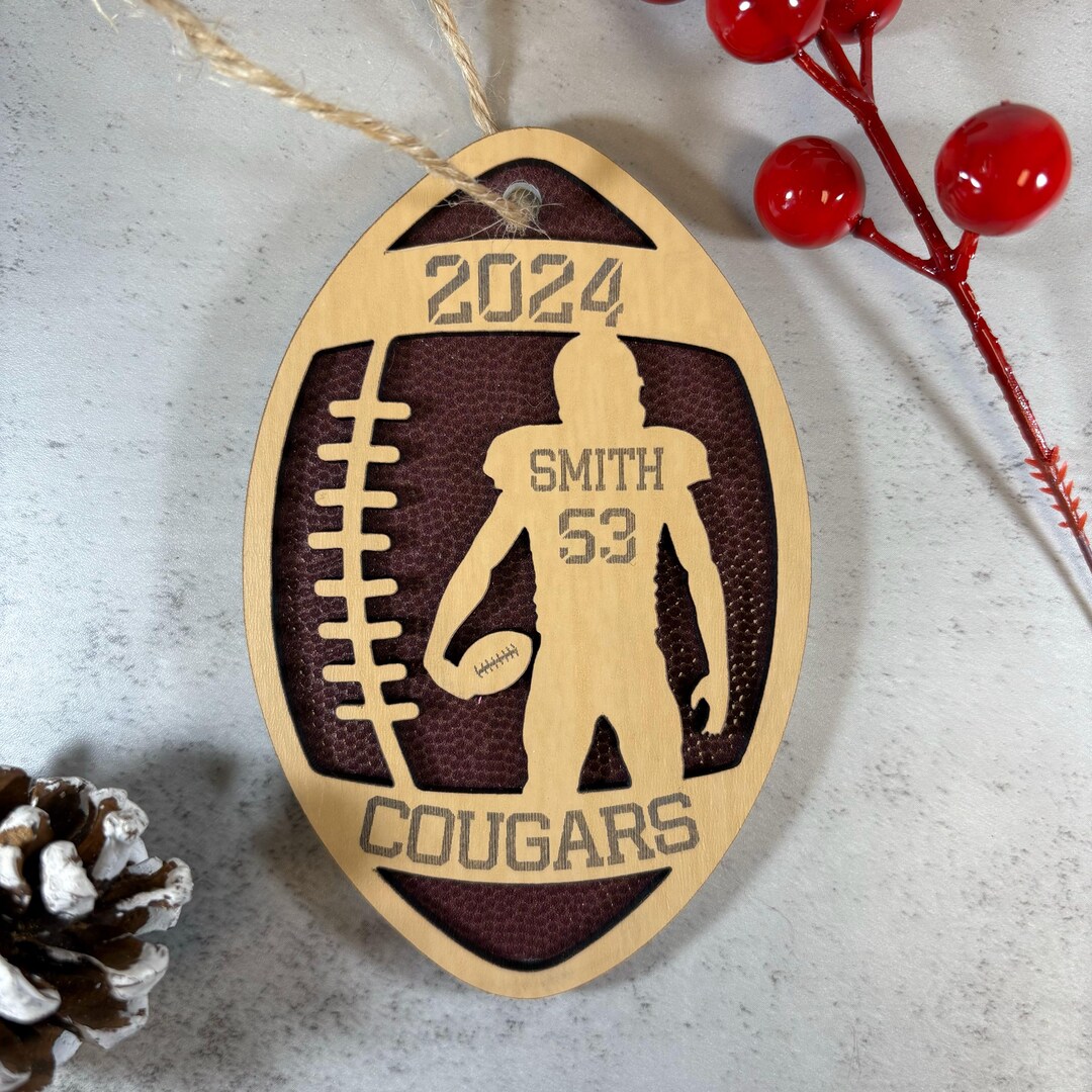 Buy Personalized Football Ornament, Sports Christmas Ornament, Football ...