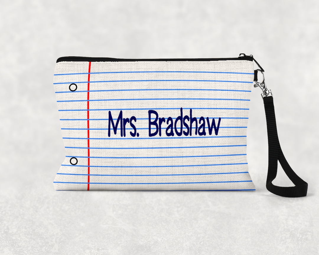 Personalized Teacher Gift Pouch, Notebook Design - Etsy