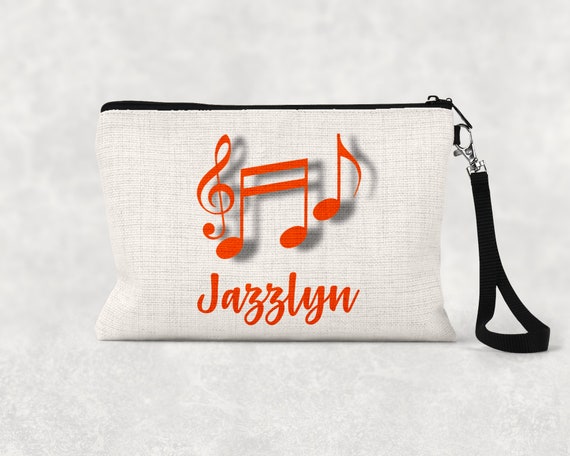 Personalized Music Notes Bag Music Make up Bag Zipper - Etsy
