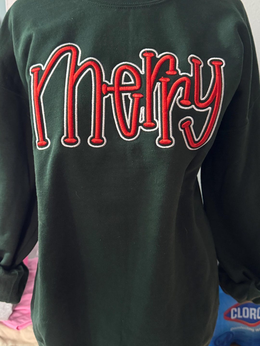 Merry Crewneck, Puff Embroidery - Etsy