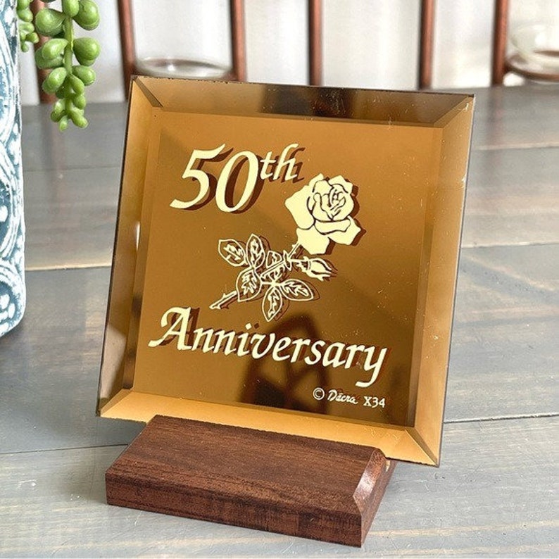 Vintage Dacra Glass Company 50th Anniversary Plaque Collectible Wooden ...