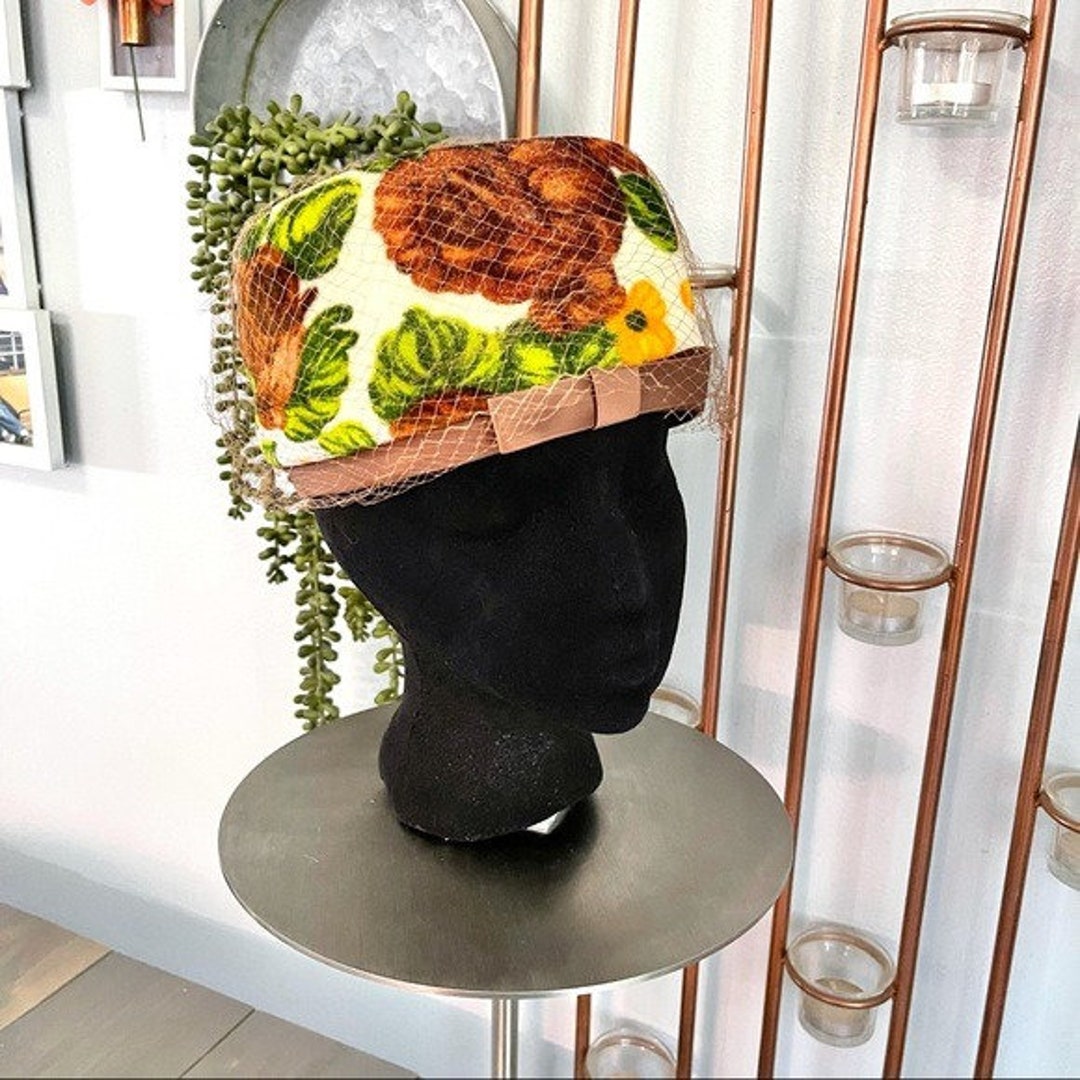 Vintage Union Made Toque Netted Hat Velvet Floral - Etsy