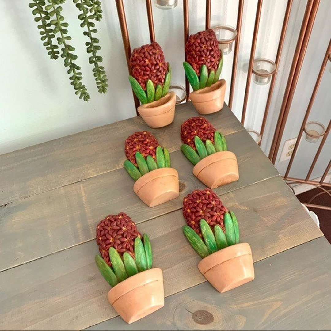 Vtg Floral Wall Pockets Hanging Flower Pots Ceramic Vases - Etsy