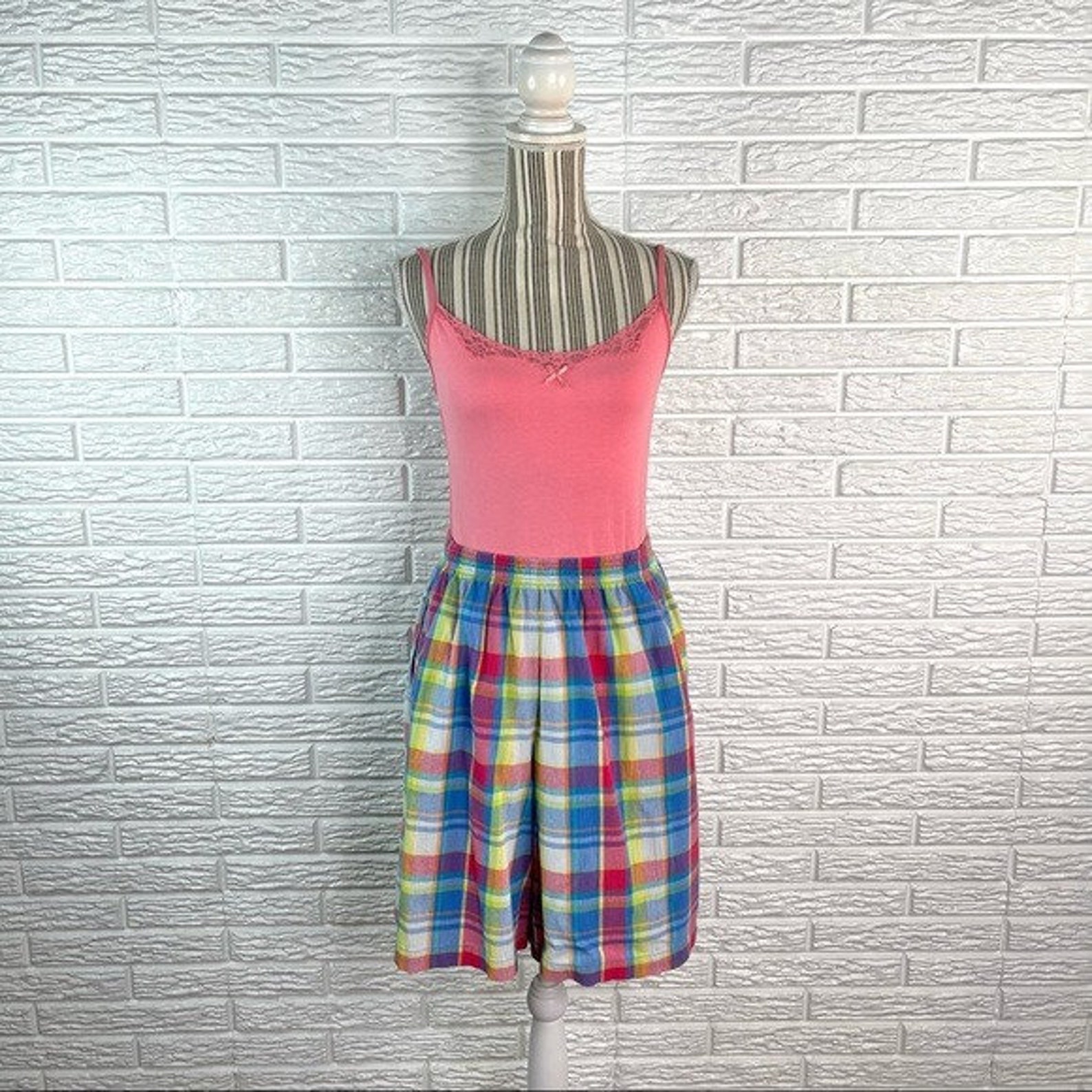Vintage Koret Francisca Multicolored Plaid Bermuda Shorts With Pockets ...