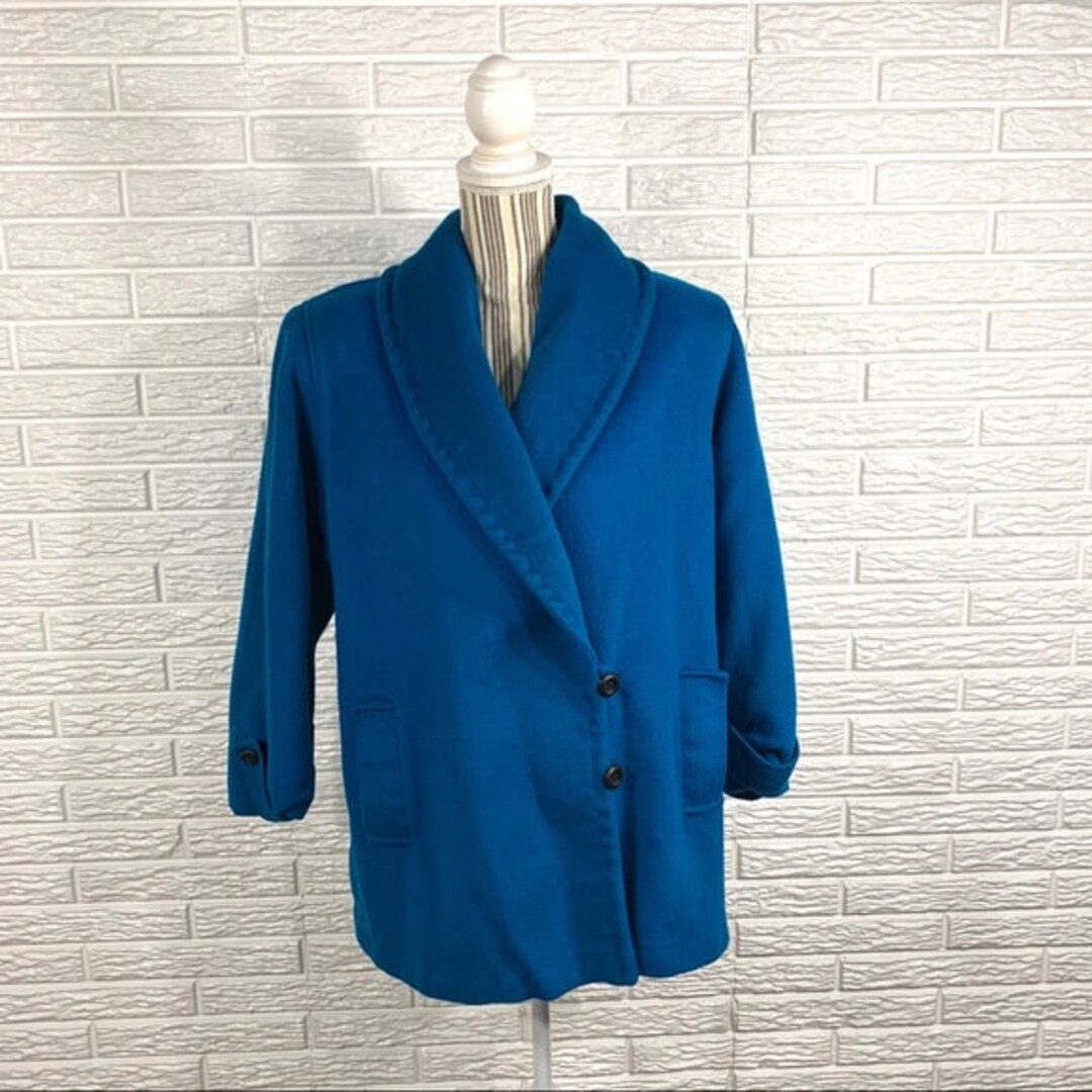 Vintage Panache Teal Blue Wool Coat - Etsy