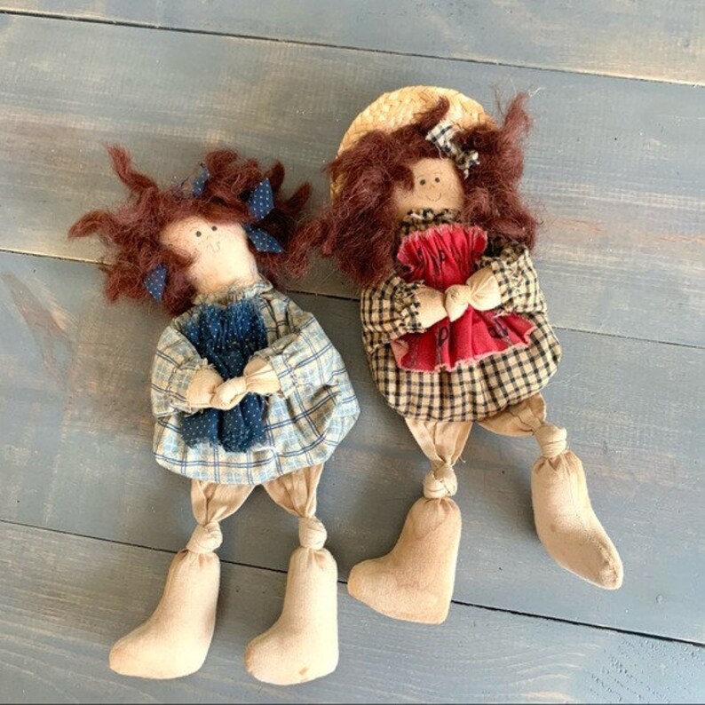 Vintage Cottagecore Small Fabric Dolls Set of Two - Etsy