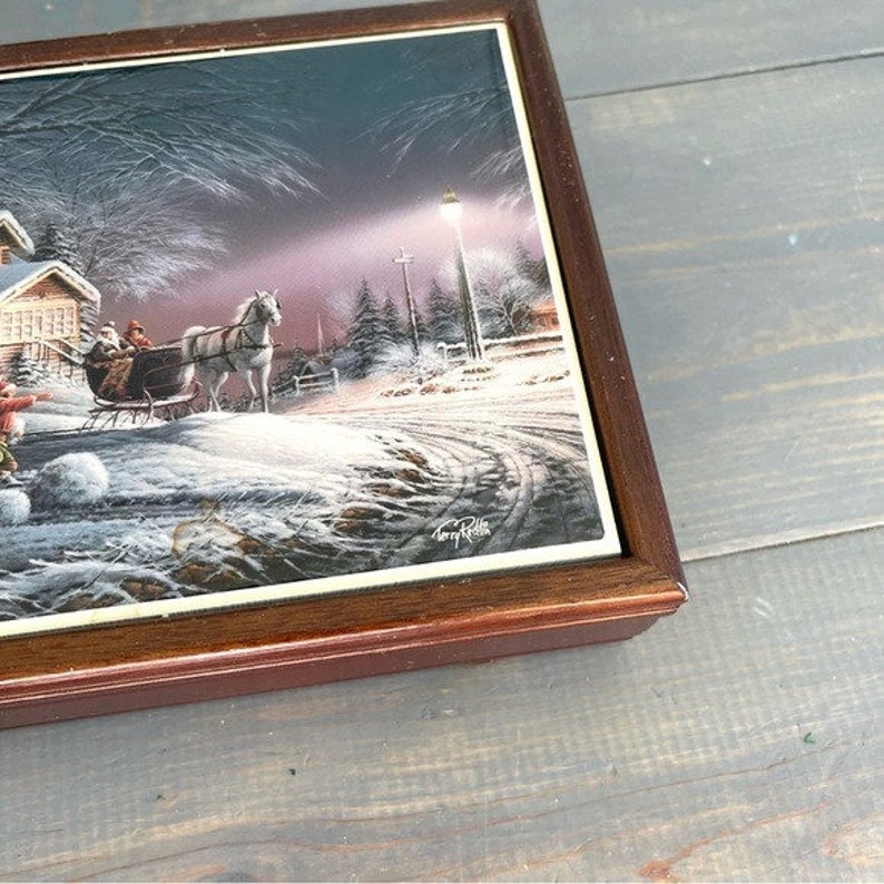 Vintage Terry Redlin Winter Wonderland Jewelry Box Storage Container - Etsy