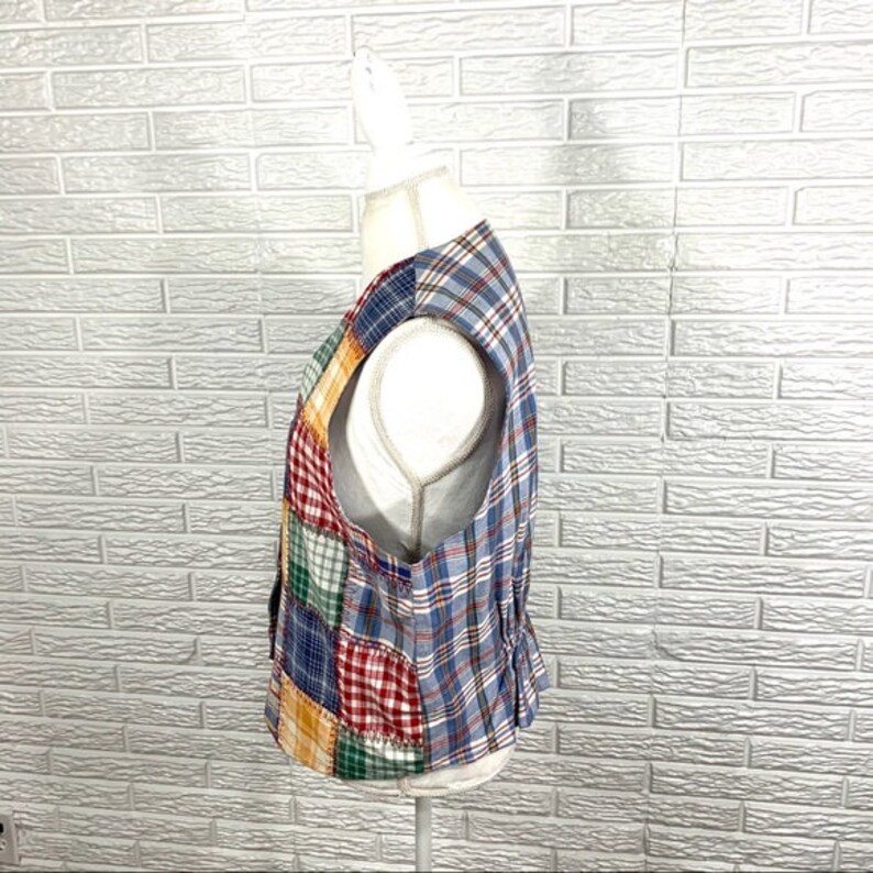 Vintage Handmade Plaid Patches Vest - Etsy