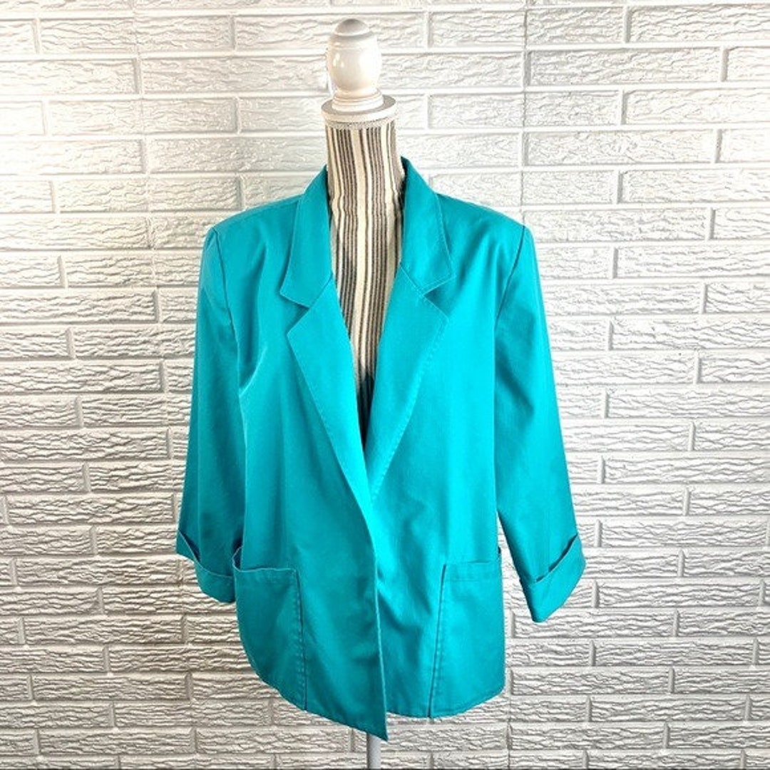Vintage Koret Teal Blue Blazer Jacket - Etsy