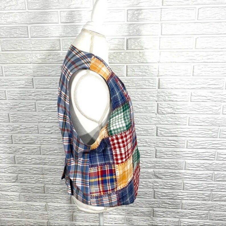 Vintage Handmade Plaid Patches Vest - Etsy