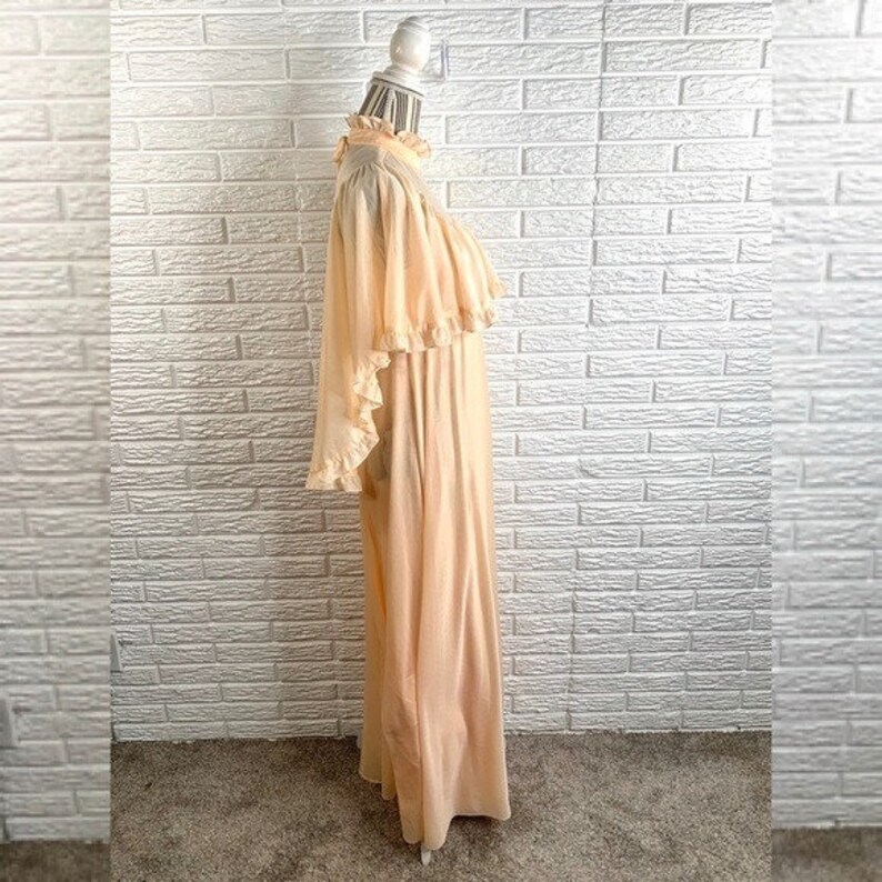 Vintage Peach Colored Flowy Tiered Maxi Dress - Etsy