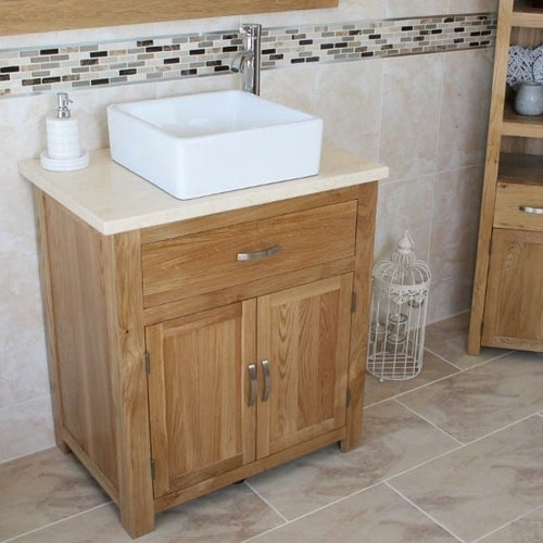 Bathroom Vanity Cabinet Solid Oak Sink Unit Modern Cabinet - Etsy UK
