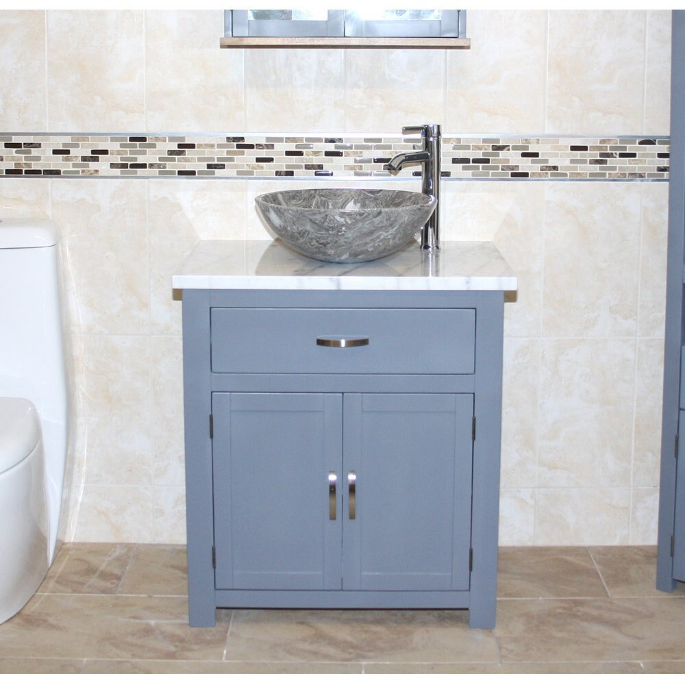 Bathroom Grey Painted Vanity Unit Oak Cabinet Wash Stand White - Etsy UK
