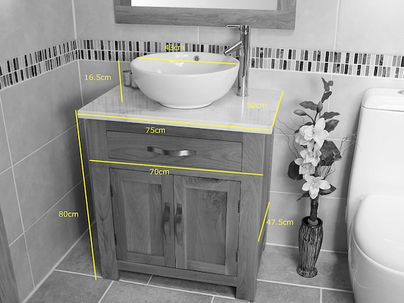 Grey oak vanity unit store