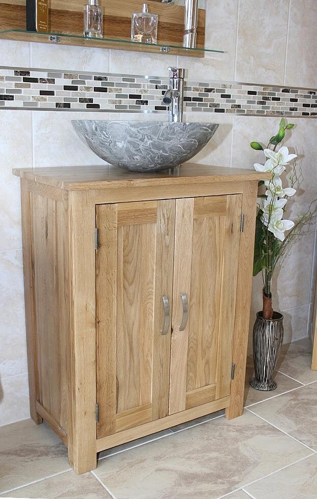 Solid Oak | Oak Top Unit With Stone Basin Choice 310SBC - Etsy UK