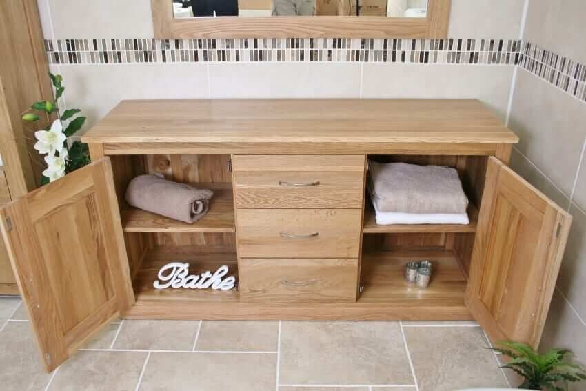 Oak Bathroom Vanity Unit COR02A - Etsy UK