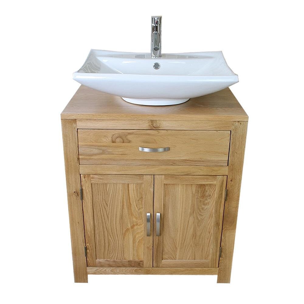 Solid Oak Vanity Unit | Oak Top Unit Ceramic Basin 502CB016 - Etsy UK