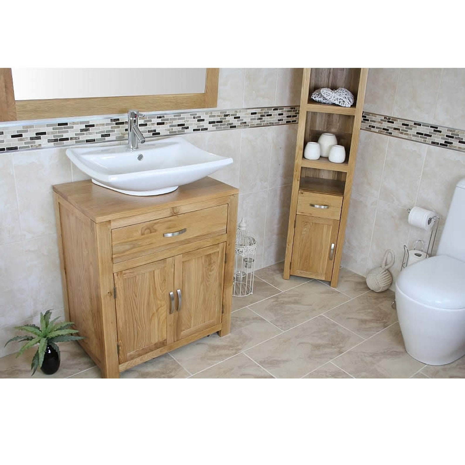 Solid Oak Vanity Unit | Oak Top Unit Ceramic Basin 502CB016 - Etsy UK