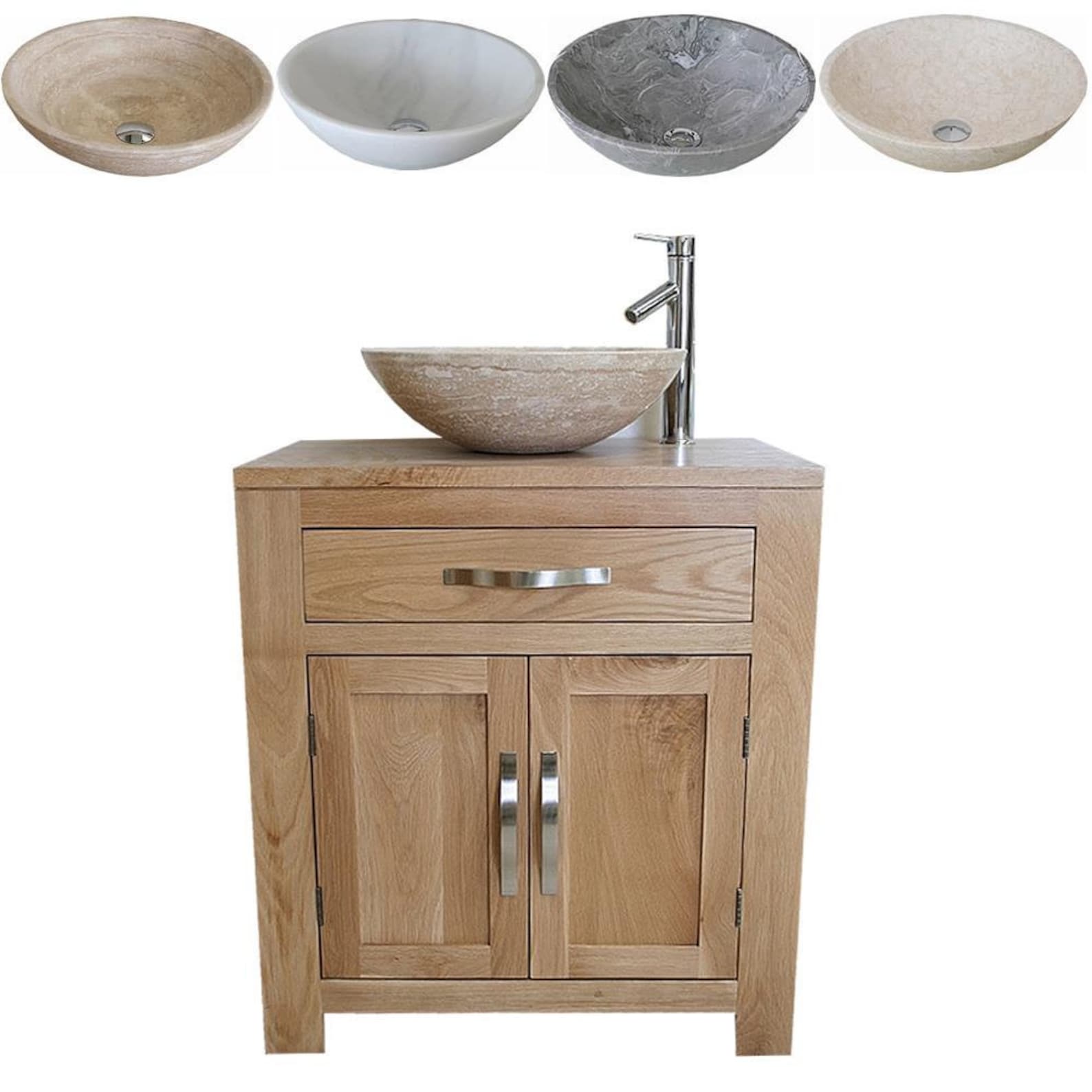 Solid Oak Vanity Unit Oak Top Cabinet With Stone Basin - Etsy UK