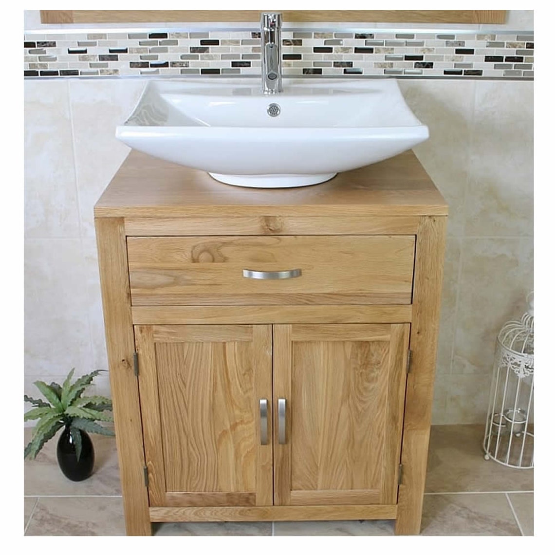Solid Oak Vanity Unit Oak Top Unit Ceramic Basin 502CB016 - Etsy UK