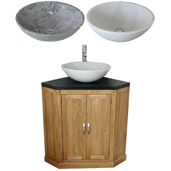 Black corner vanity unit store