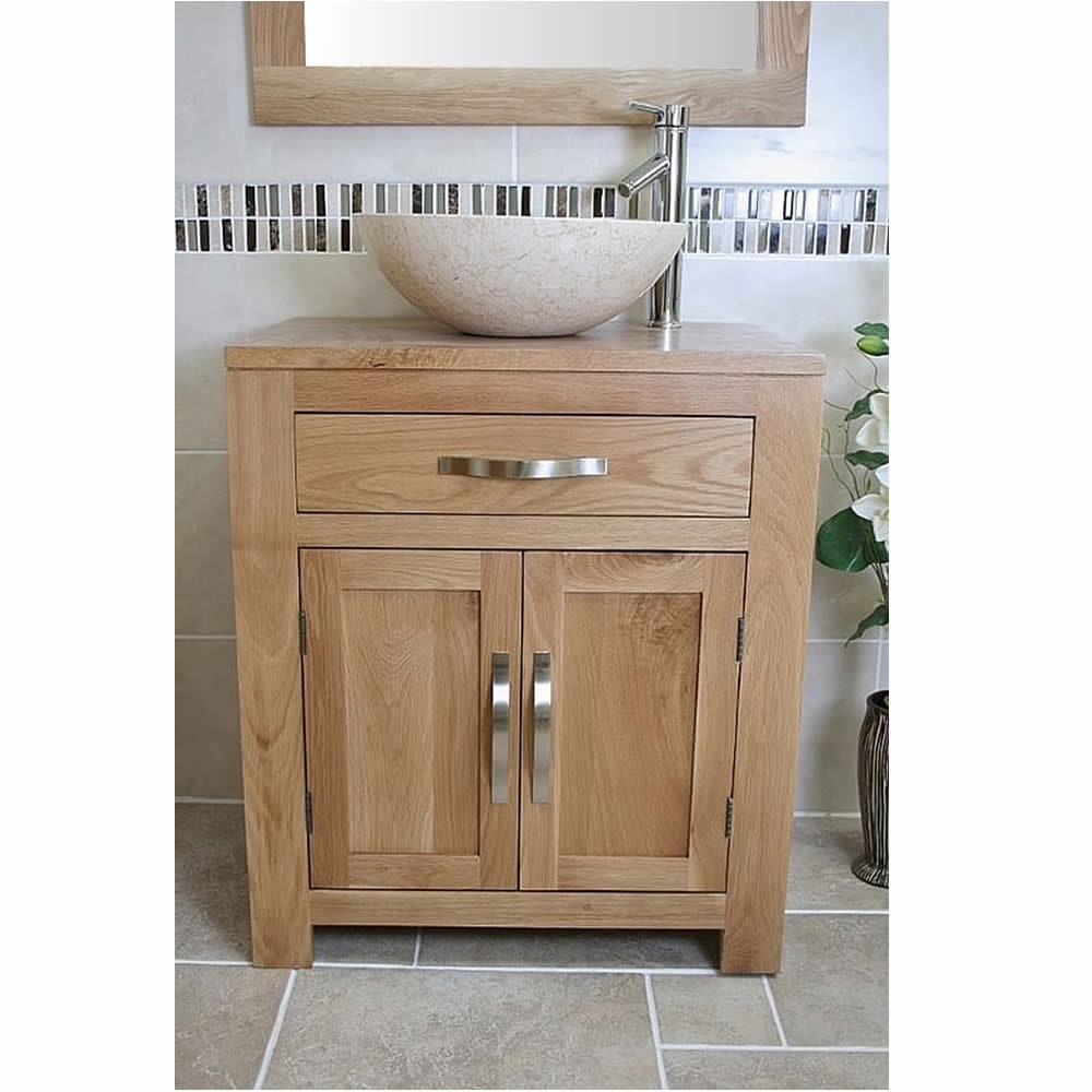 Solid Oak Vanity Unit Oak Top Cabinet With Stone Basin - Etsy UK