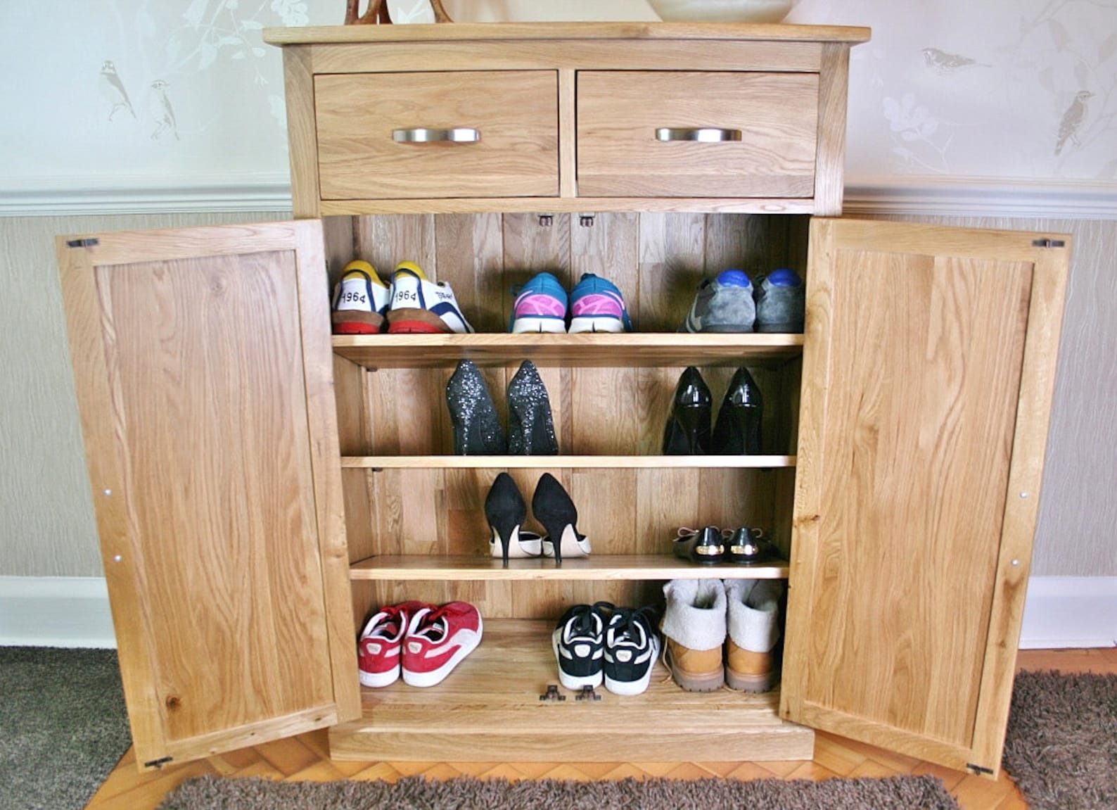 Solid Oak Shoe Cupboard 900 - Etsy UK