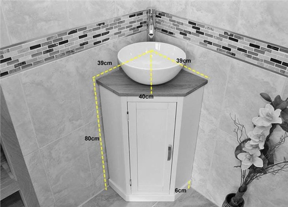 Oak Corner Bathroom Storage Unit 501 | Etsy