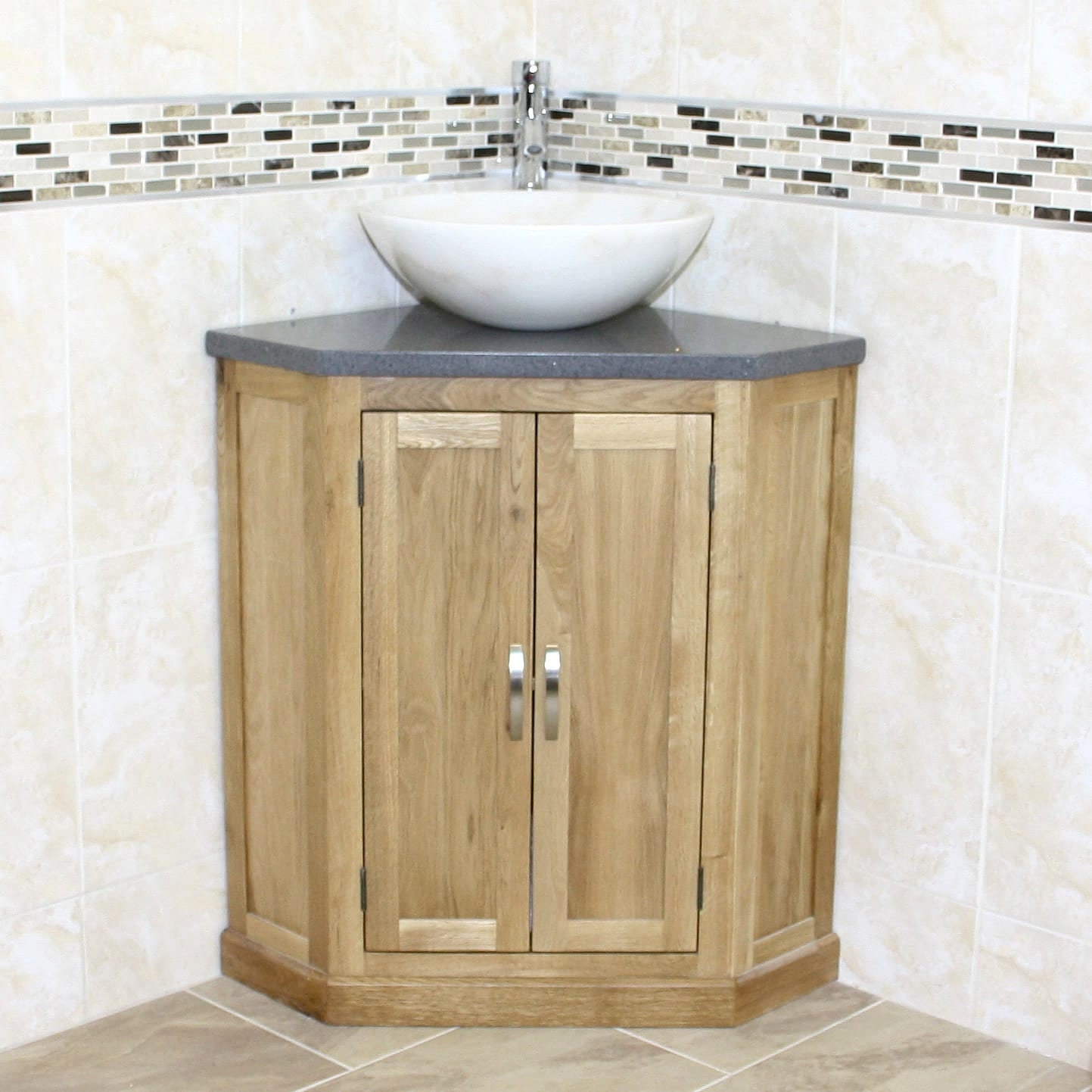 Bathroom Vanity Unit Free Standing Oak Corner Cabinet Grey - Etsy UK